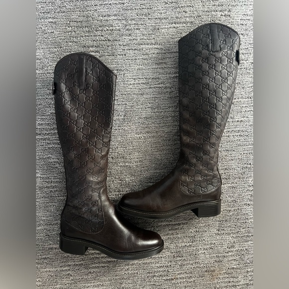 Gucci | Shoes | Gucci Guccissima Calfskin Maud Soft Knee High Riding ...